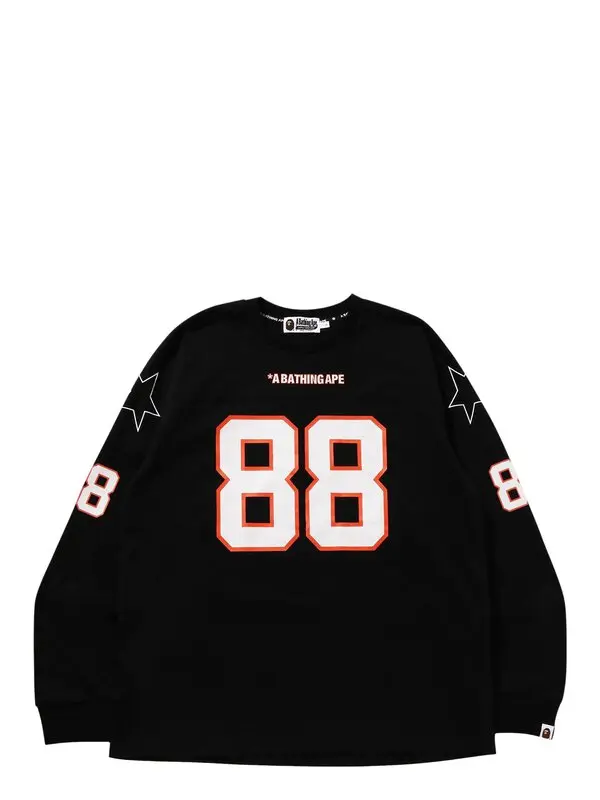 A BATHING APE Football Relaxed Fit Long-sleeve Tee - Black