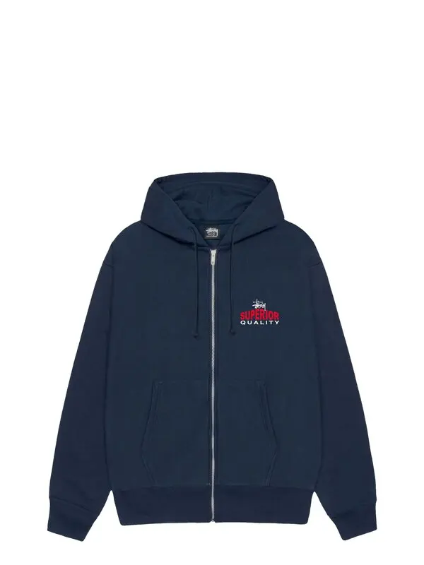 StÜssy Superior Quality Zip Hoodie - Blue