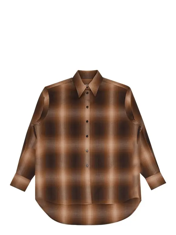 MAISON MARGIELA Plaid Button-up Shirt - Brown