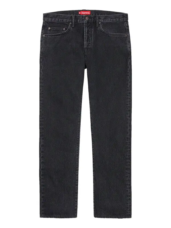 Supreme Stone Washed Slim Jeans - Black