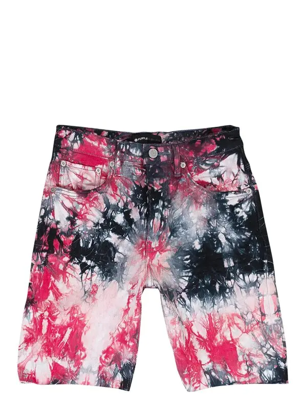 PURPLE BRAND Tie Dye Jacquard Monogram Shorts - Black