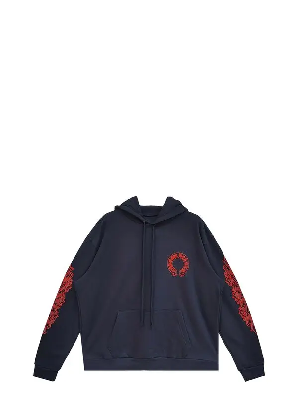 Chrome Hearts Horseshoe Floral Hoodie - Blue