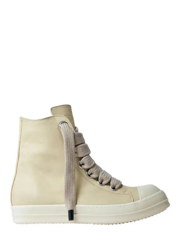 Rick Owens Hollywood Jumbo Laced High Top Sneakers - Cream