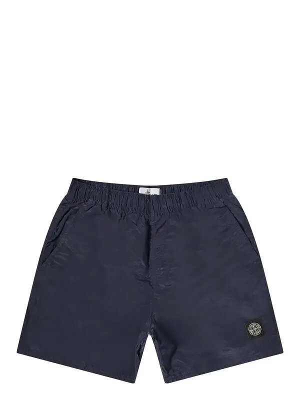 Stone Island Nylon Patch Logo Shorts - Blue