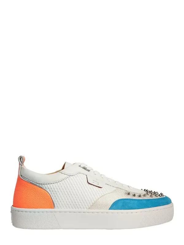 CHRISTIAN LOUBOUTIN Happyrui Spikes Flat Tech Waves - White