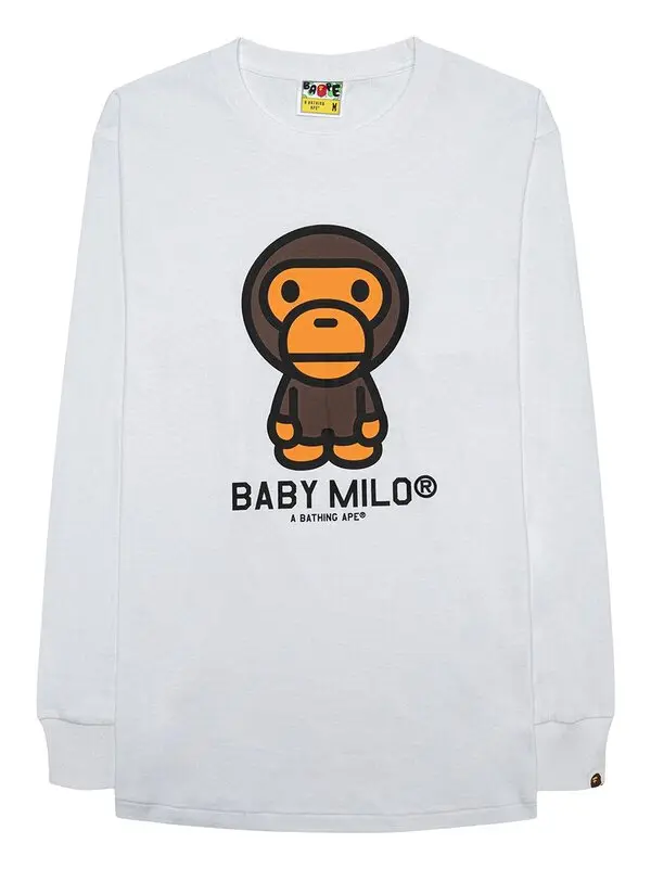 A BATHING APE Baby Milo Long-sleeve Tee - White