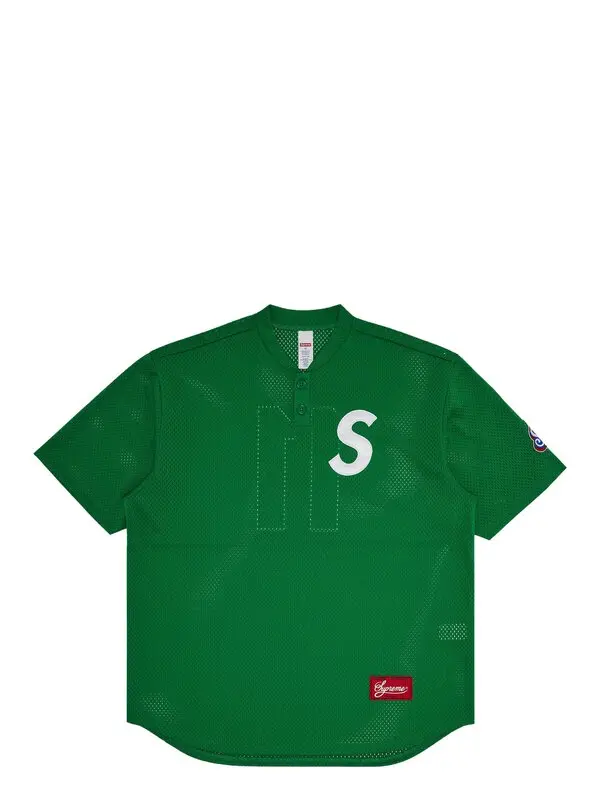 Supreme S Logo Baseball Henley - Green