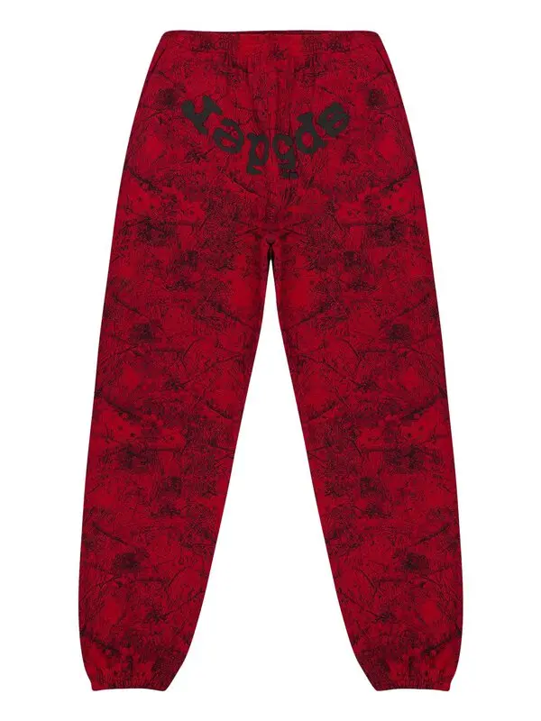 SP5DER Og Tree Camo Sweatpant - Red