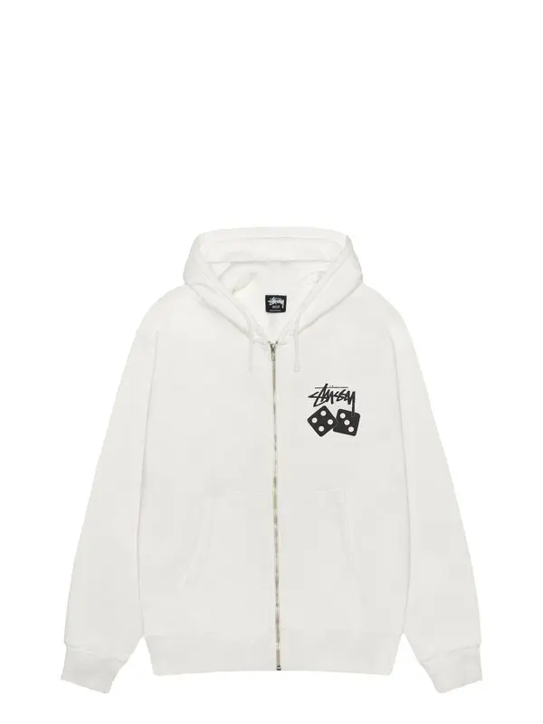 StÜssy Dice Zip Hoodie - Cream