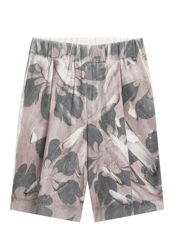 Dries Van Noten Floral Drawstring Waist Shorts - Multicolor