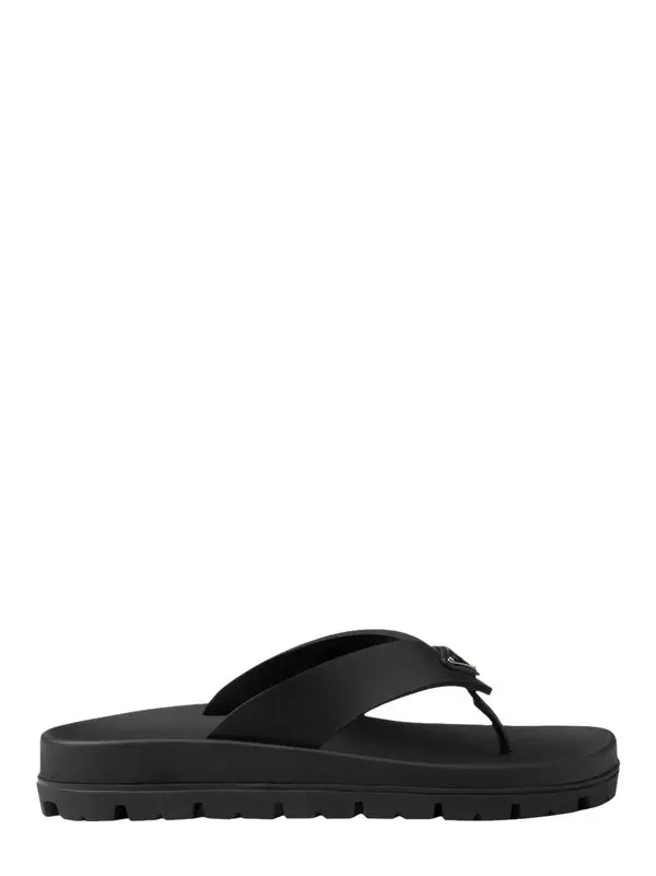 Prada Rubber Thong Sandal - Black