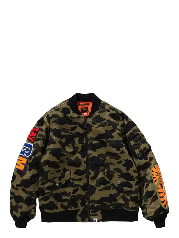 A BATHING APE 1st Camo Shark Ma-1 Jacket - Green