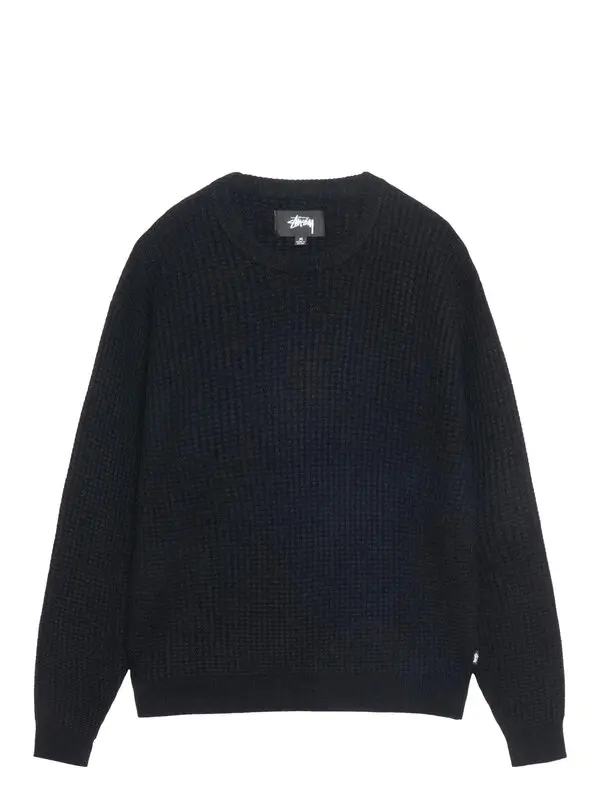 StÜssy Waffle Knit Cashmere Crewneck - Black