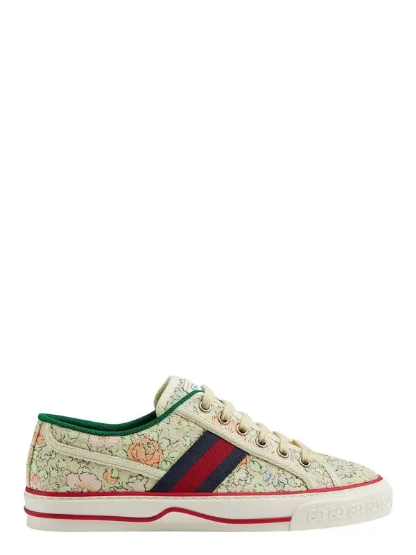 Gucci Liberty Of London X Tennis 1977 Floral Sneakers - Green