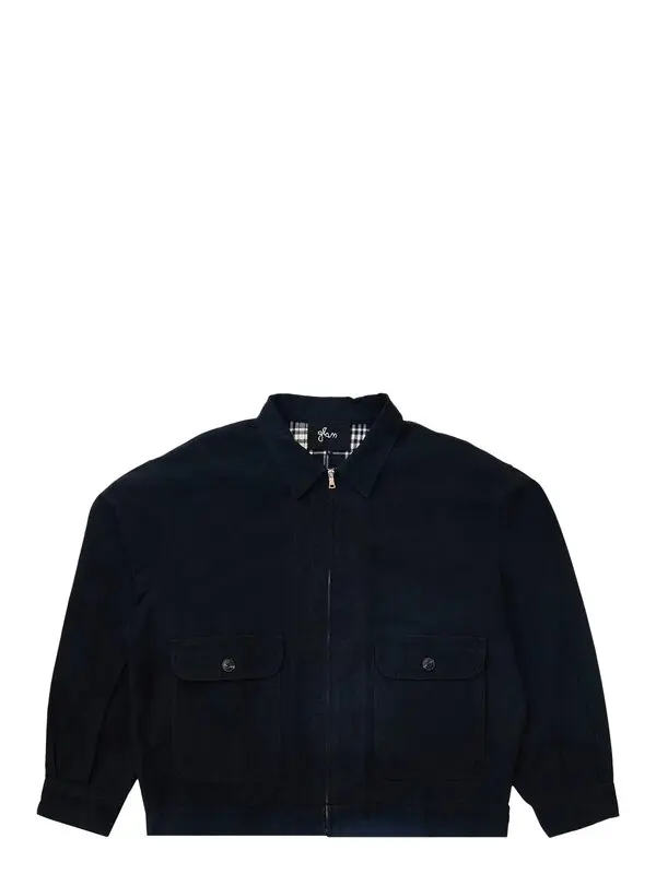 GLASS CYPRESS Canvas Zip-up Jacket - Black