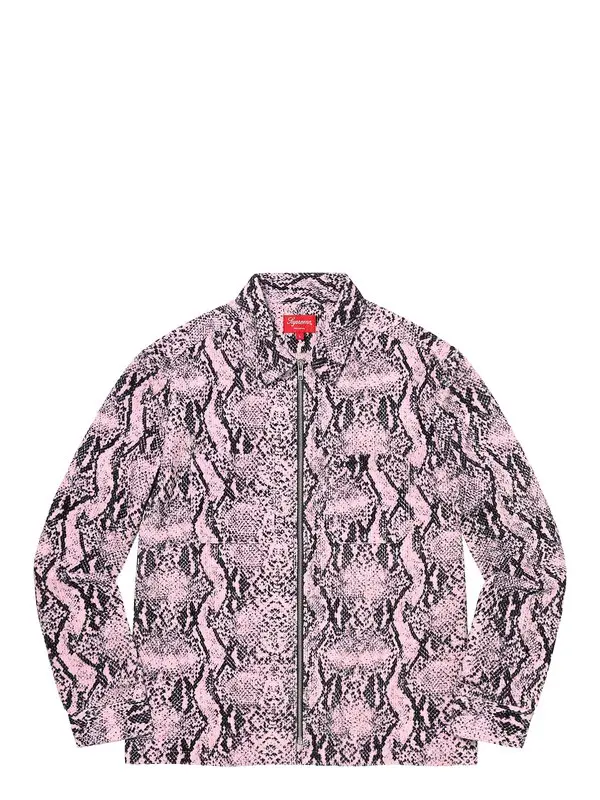 Supreme Snakeskin Corduroy Zip-up Shirt - Pink