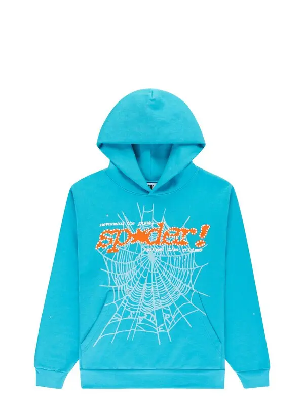 SP5DER Printed Hoodie - Blue