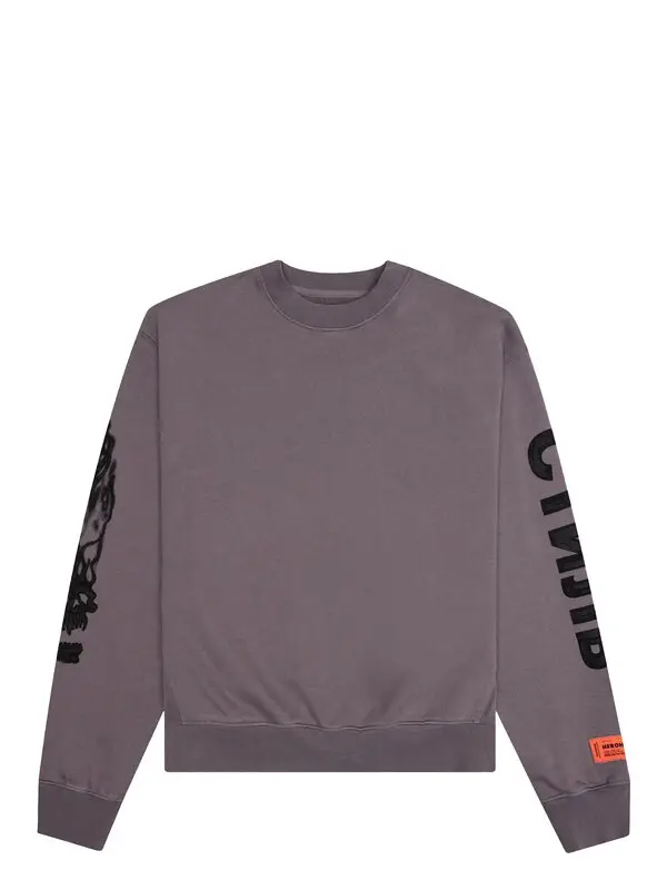 Heron Preston Flaming Skull Crewneck - Grey
