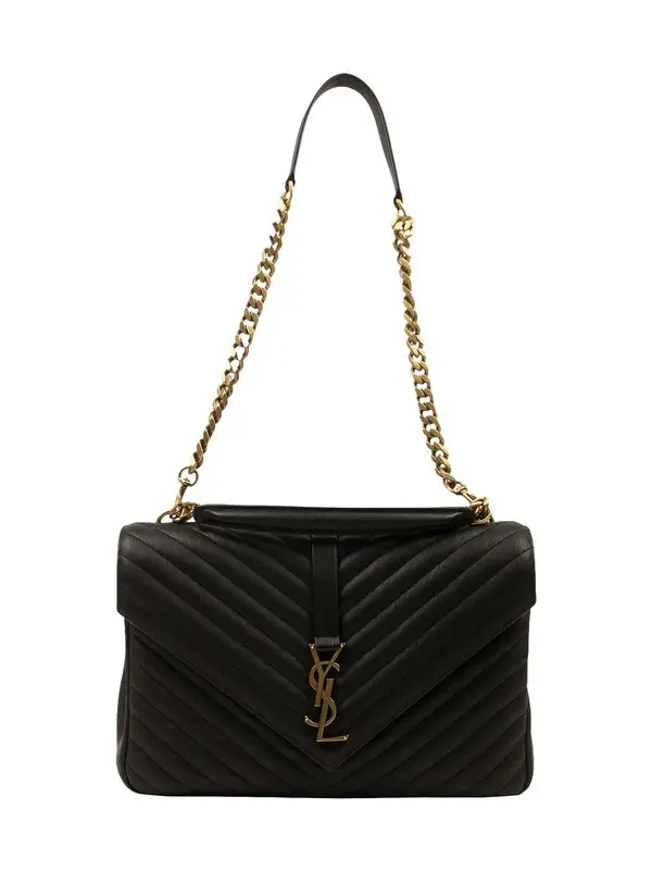 Saint Laurent Leather College Large Shoulder Bag - Black