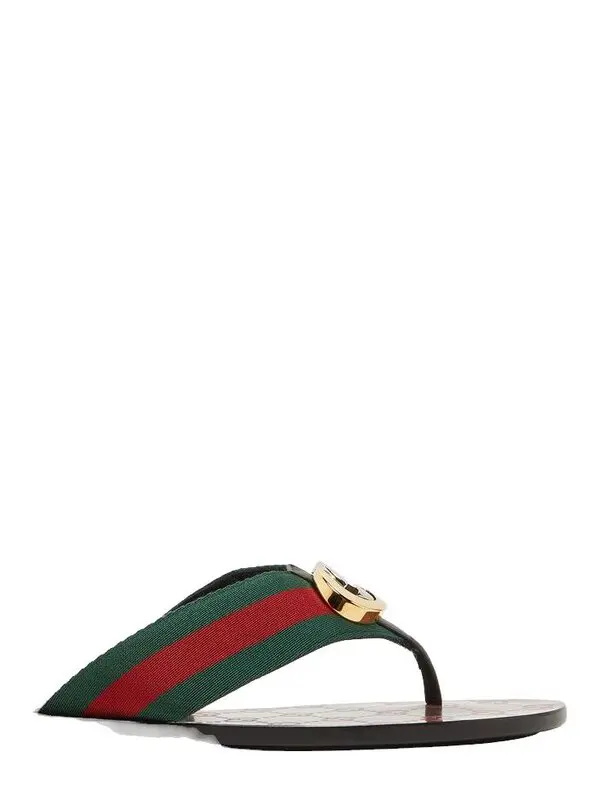 Gucci Gg Web Sandal - Black