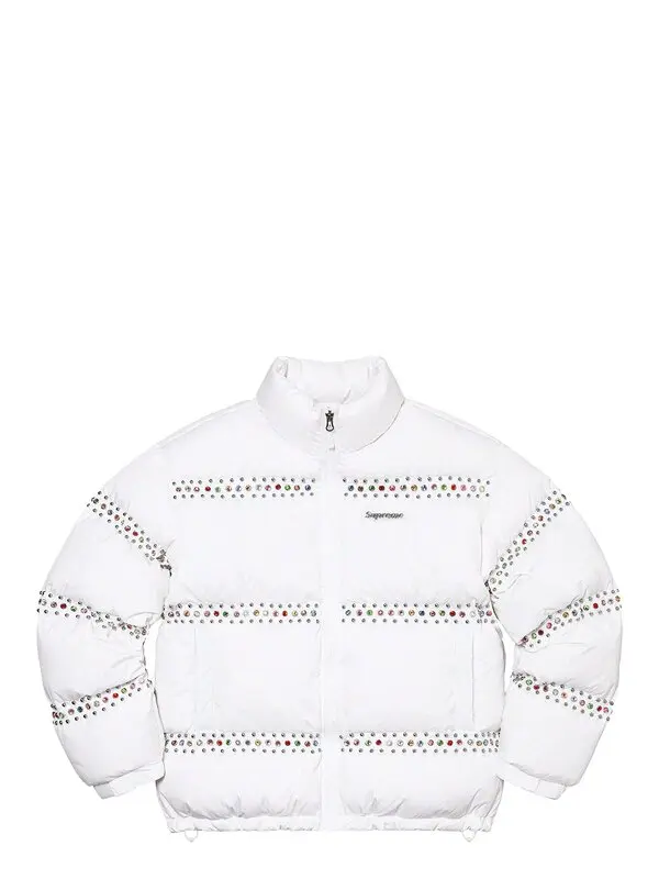 Supreme X B.b. Simon Studded Puffer Jacket - White