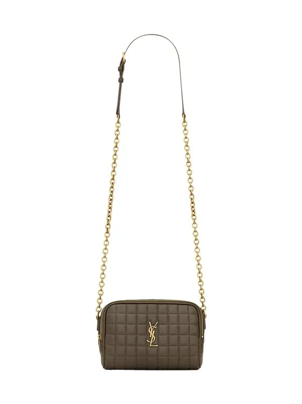 Saint Laurent Cassandre Matelassé Carré Mini Camera Bag - Grey
