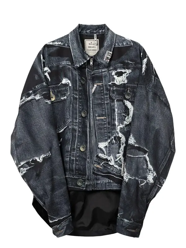 Mihara Yasuhiro Trompe L'oeil Denim Jacket - Black