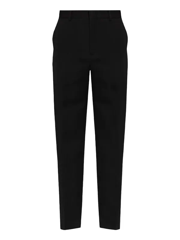 Gucci Logo Embroidery Wool Pants - Black