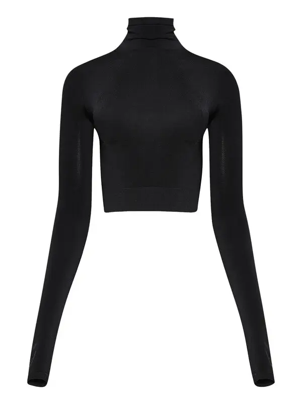 Balenciaga Cropped Turtleneck - Black