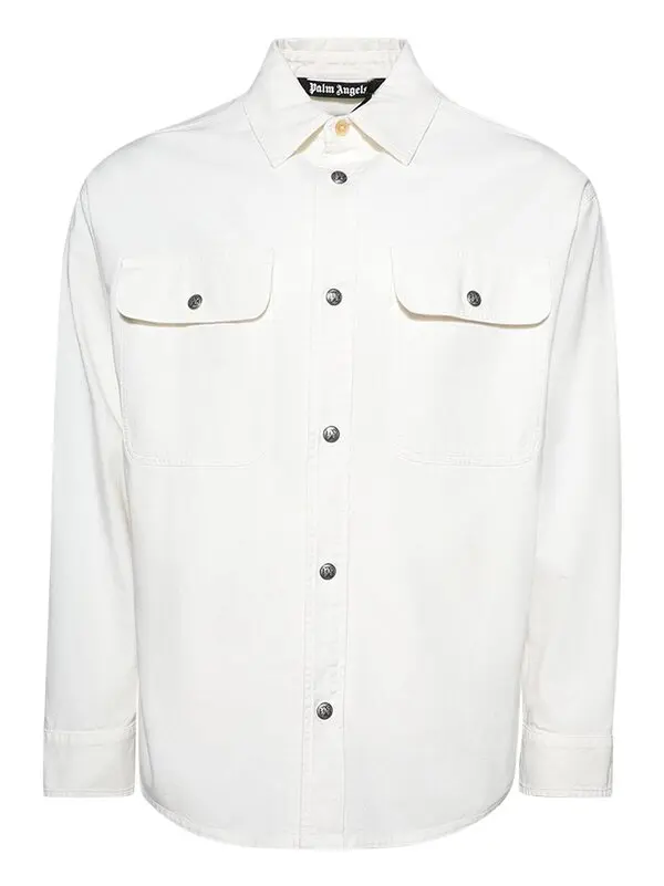 Palm Angels Monogram Embroidery Overshirt - White