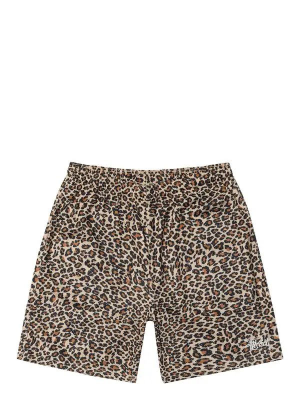 StÜssy Mesh Leopard Print Shorts - Yellow