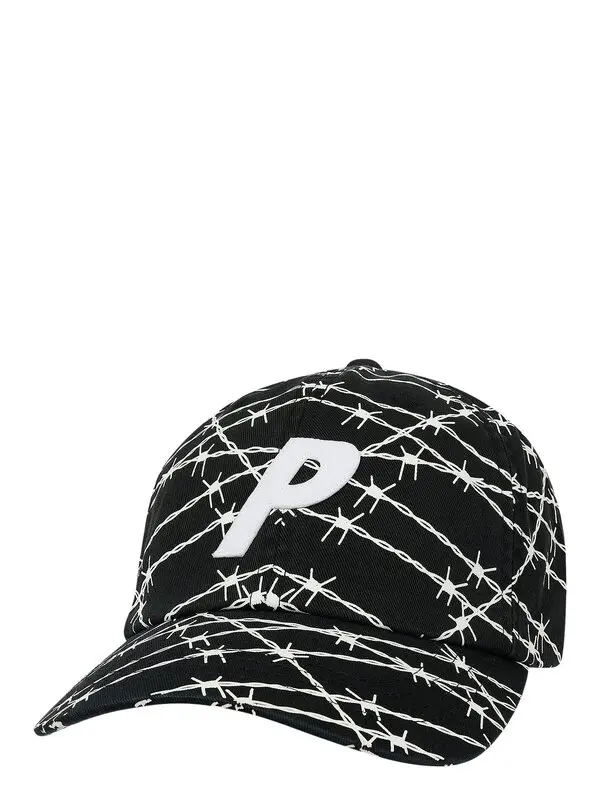 PALACE P 6-panel Barbed Wire Cap - Black