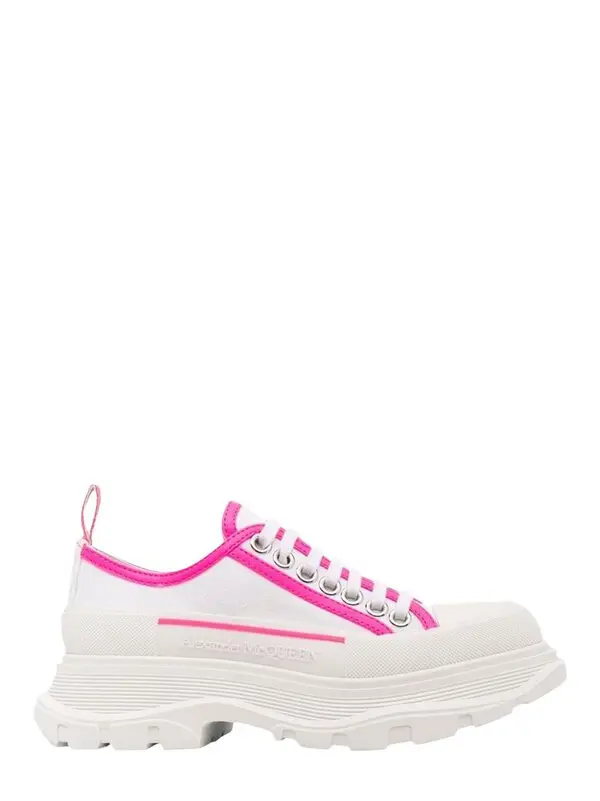 Alexander McQueen Tread Slick Lace Up Sneakers - White