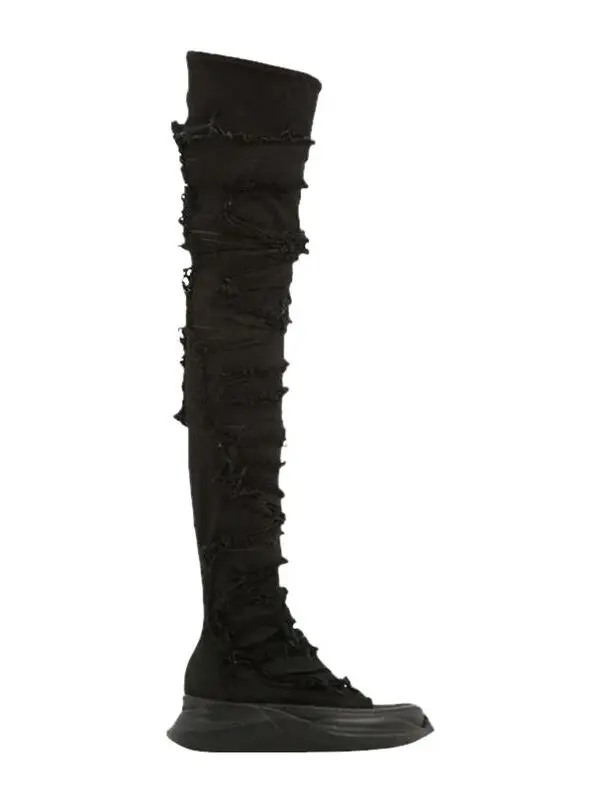 Rick Owens Gethsemane Stretch Abstract Stocking Boots - Black