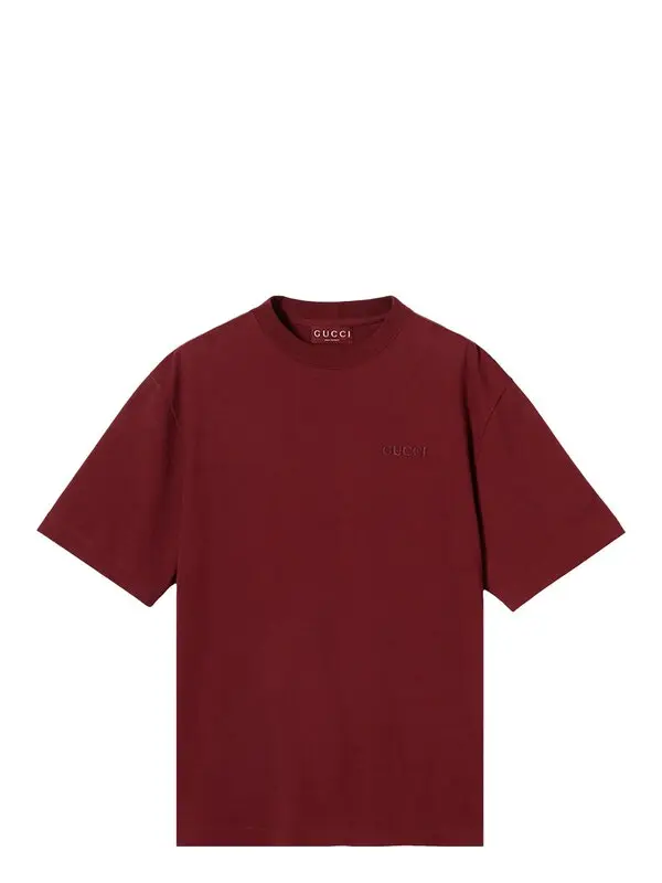 Gucci Embroidered Jersey T-shirt - Red