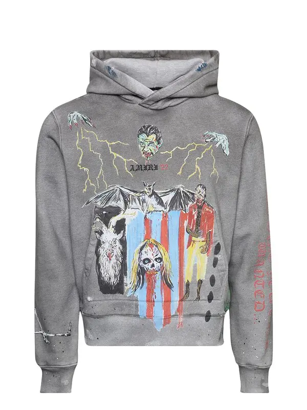 Amiri X Wes Lang Blood 38 Hooded Sweatshirt - Grey