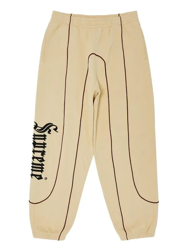 Supreme Curve Piping Sweatpants - Cream