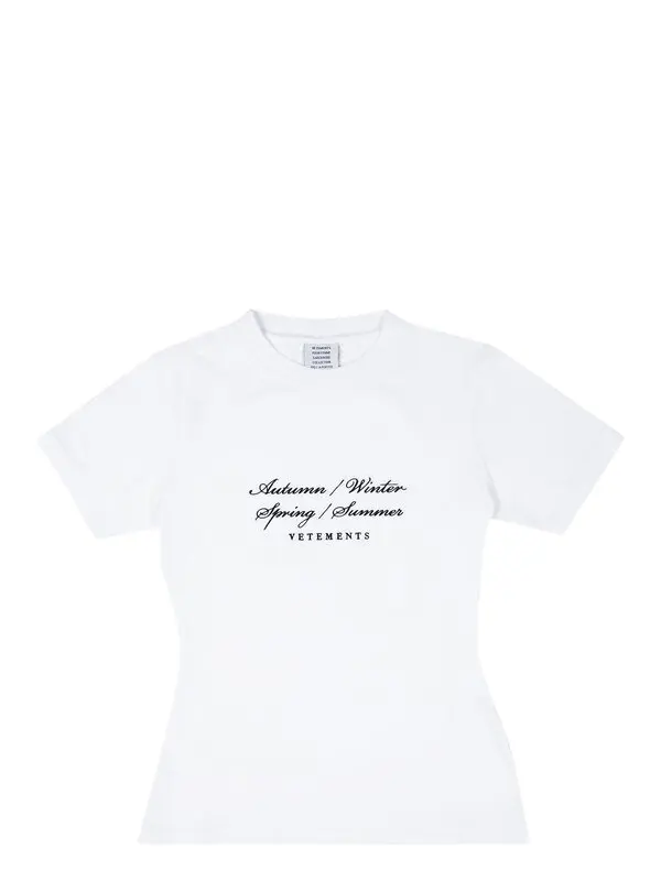 Vetements Fitted T-shirt With Embroidered Logo - White
