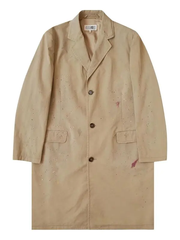 MAISON MARGIELA Paint Splatter Trench Coat - Tan