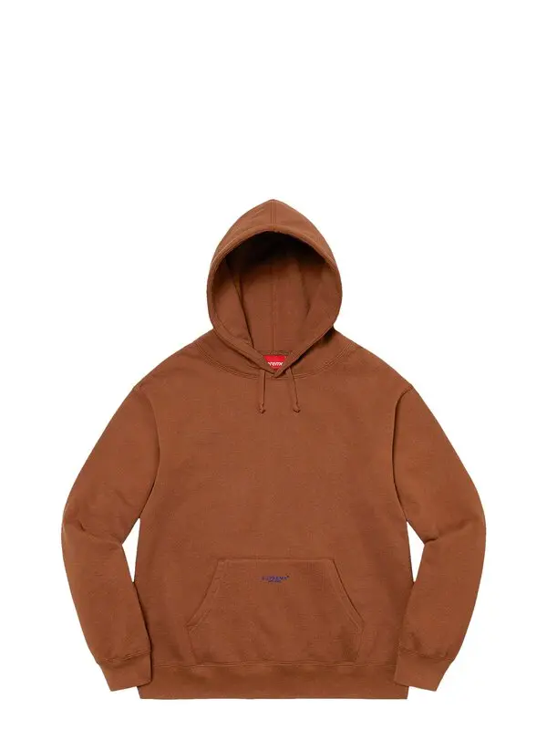 Supreme Micro Logo Hooded Sweatshirt - Brown