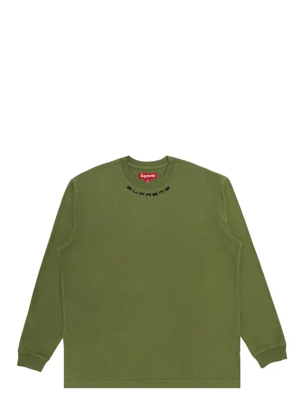 Supreme Collar Logo Long-sleeve Top - Green