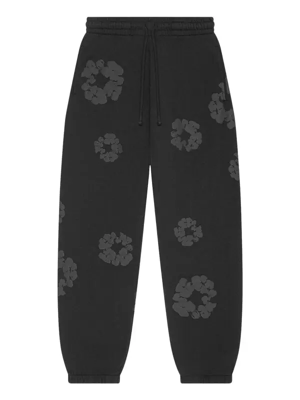 DENIM TEARS Mono Wreath Sweatpants - Black