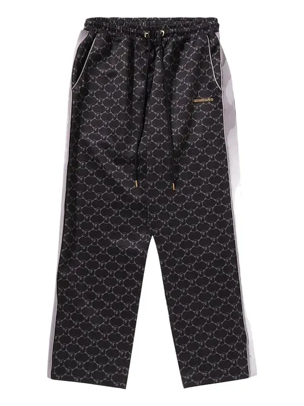 A BATHING APE College Monogram Relaxed Fit Pants - Black