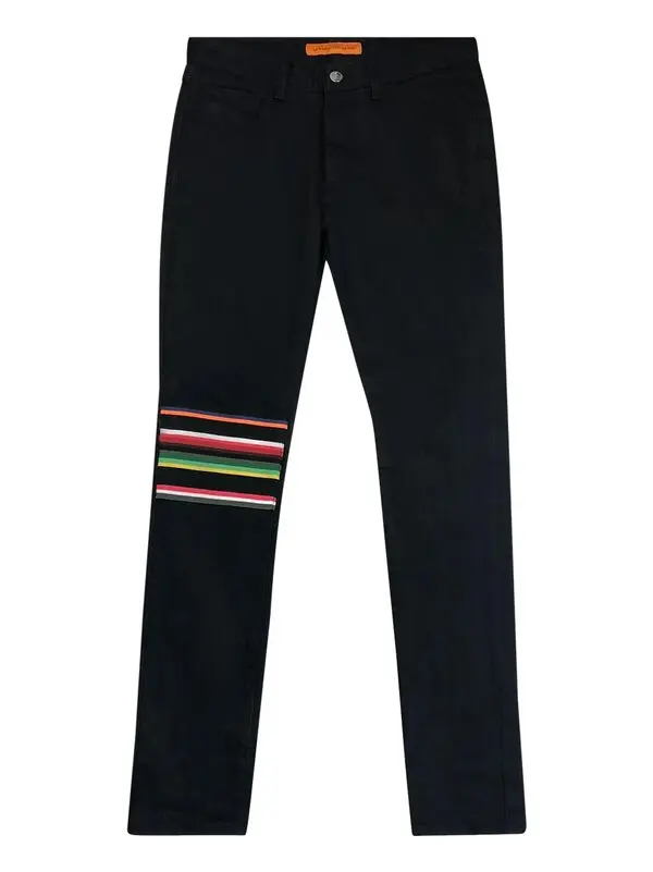 Raf Simons X Sterling Ruby Stripe Patch Jeans - Black