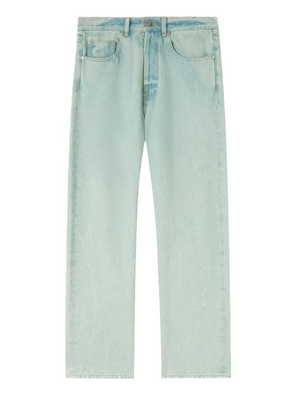 Palm Angels Overdyed Logo Denim Pants - Green