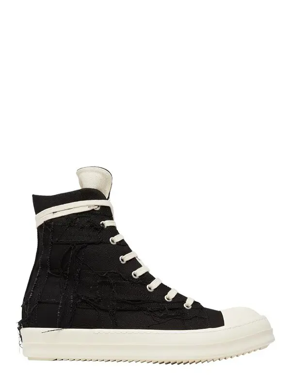 Rick Owens Luxor Slashed High Sneakers - Black
