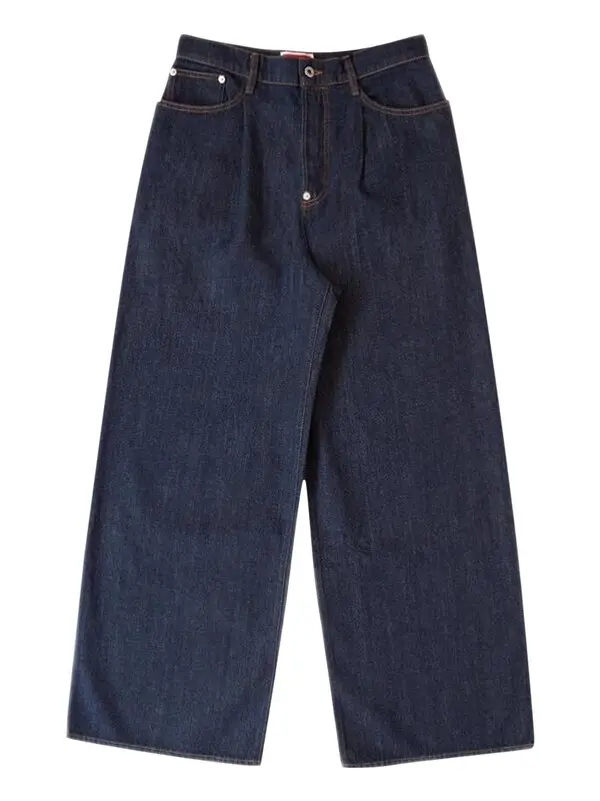 Kenzo Buggy Fit Jeans In Rinse Denim - Blue