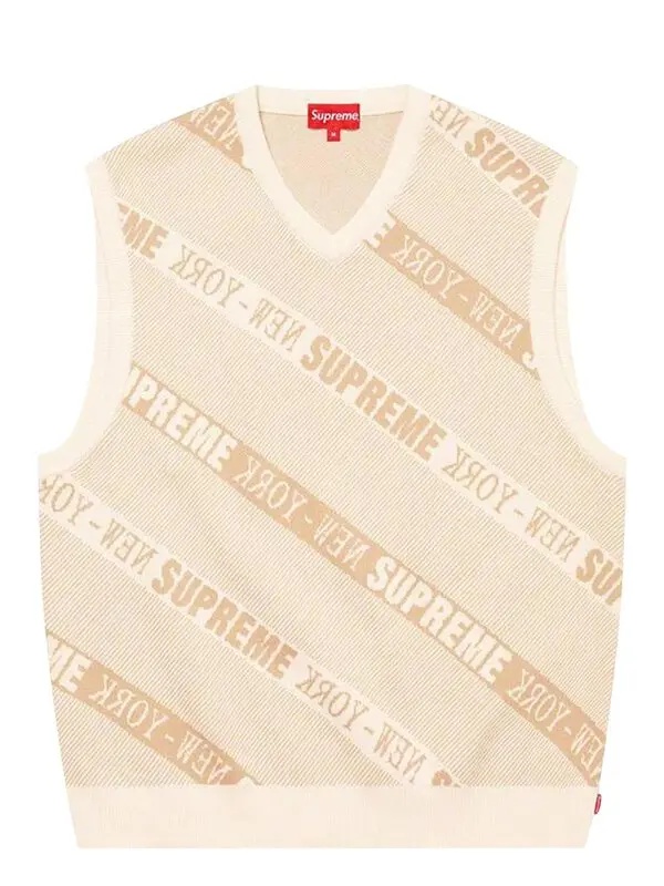 Supreme Striped Sweater Vest - Cream