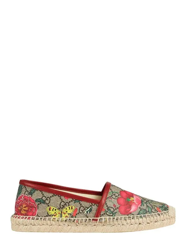 Gucci Gg Supreme Floral Espadrilles - Brown