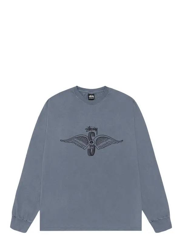 StÜssy Skull Wings Long-sleeve Tee - Blue